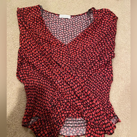 Tops | Red Rose Blouse | Poshmark